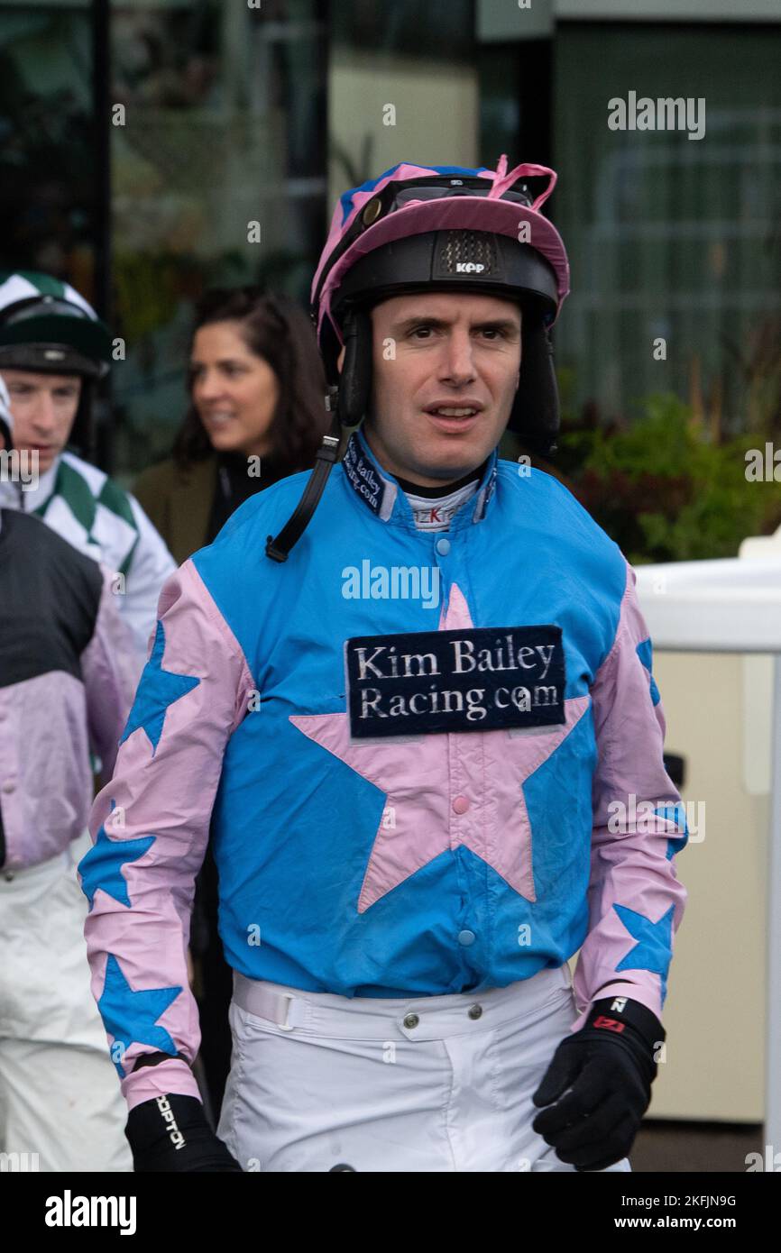 Ascot, Berkshire, UK. 18th November, 2022. Jockey David Bass in the ...