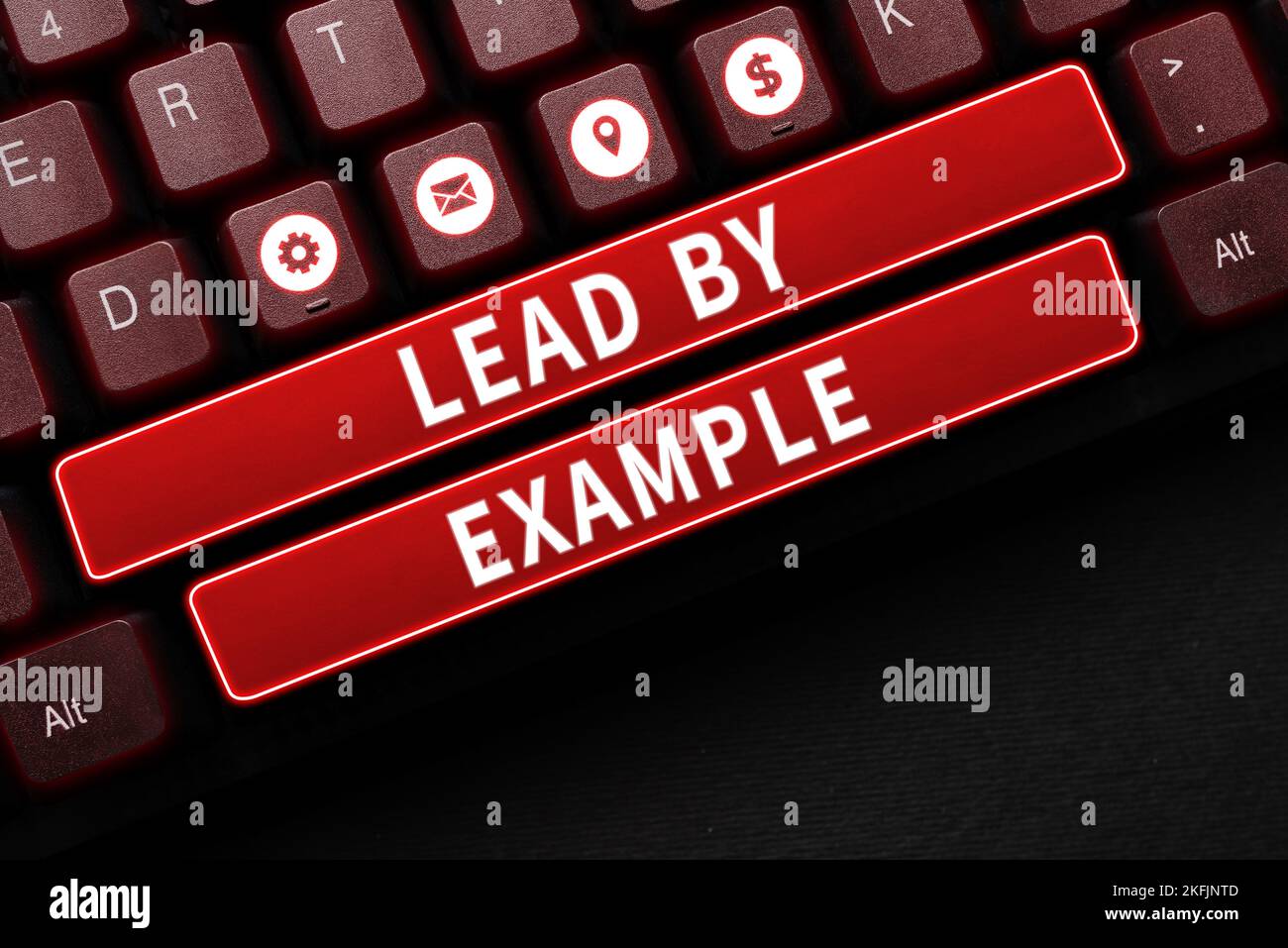 Writing displaying text Lead By Example. Concept meaning Be a mentor ...