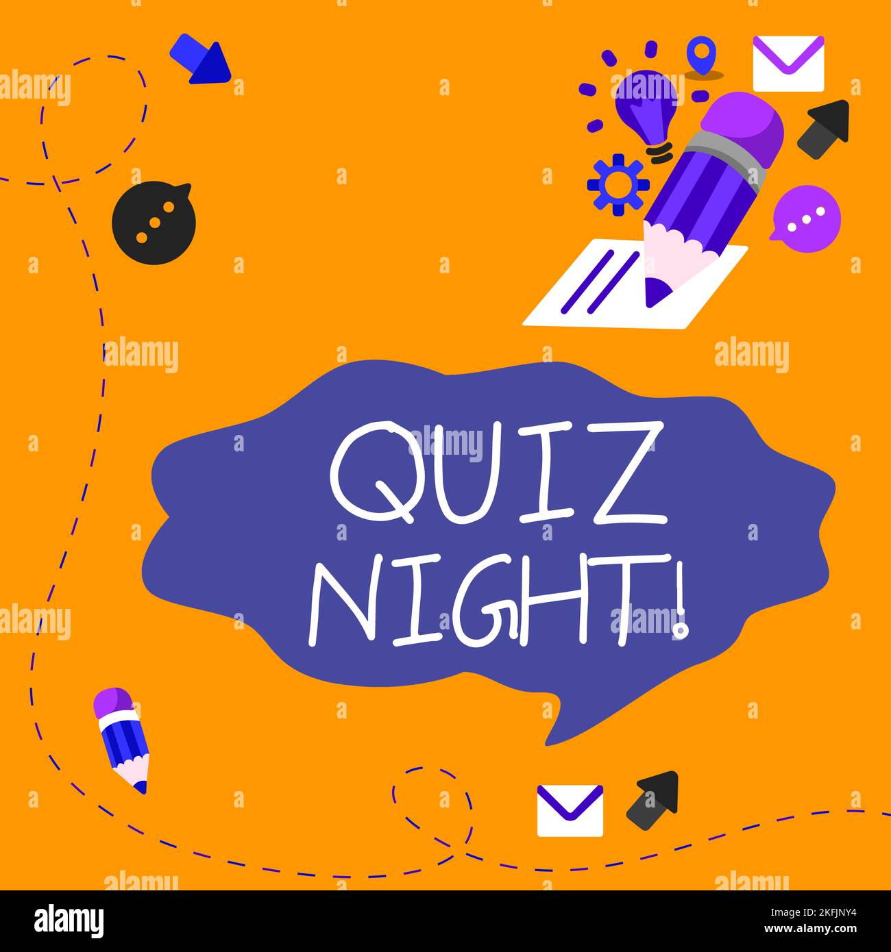 Text sign showing Quiz Night. Business overview evening test knowledge ...