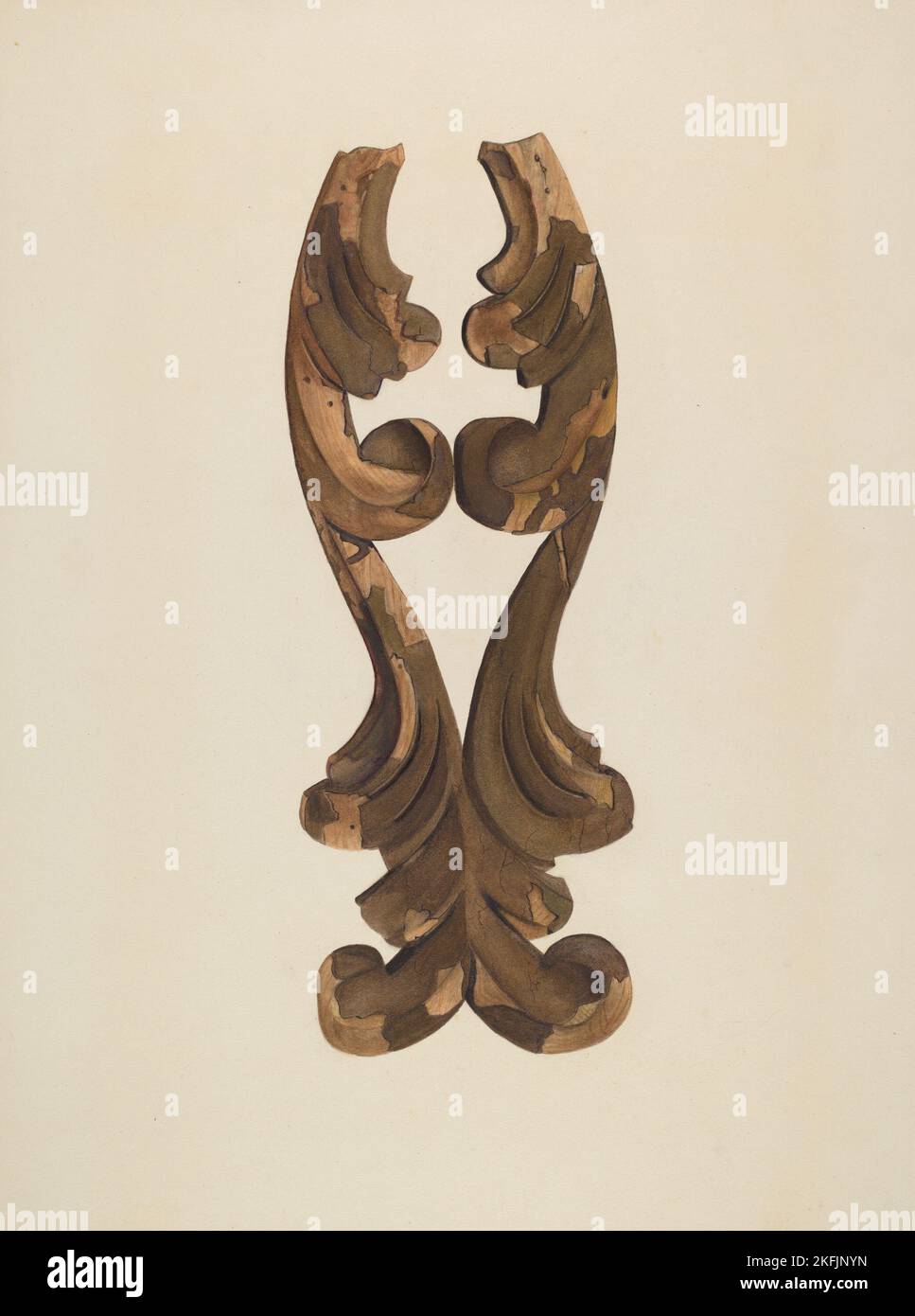 Wood Carving - Scroll, c. 1939 Stock Photo - Alamy