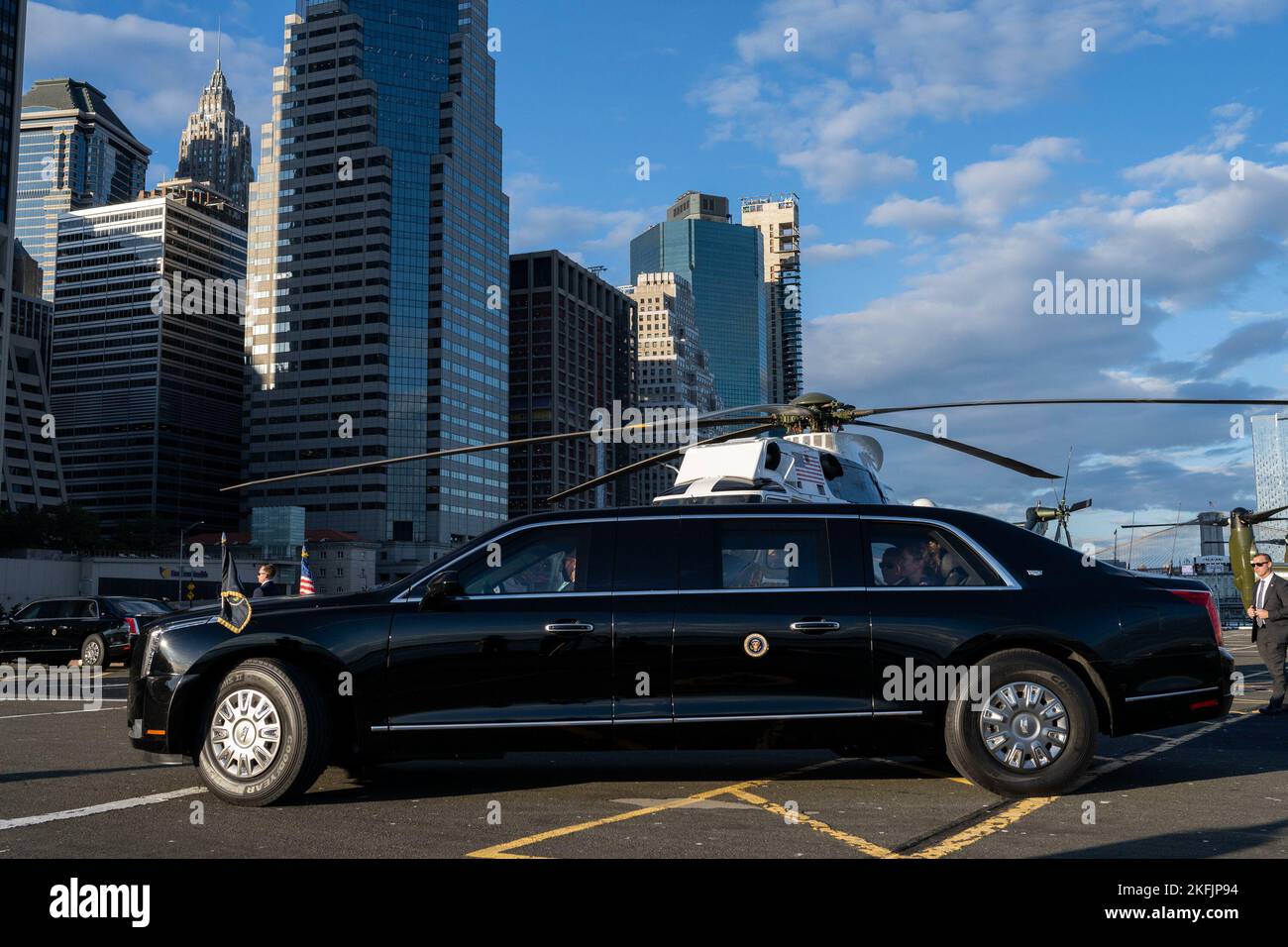 A U.S. Secret Service Agent is seen driving the Presidential Limo ...