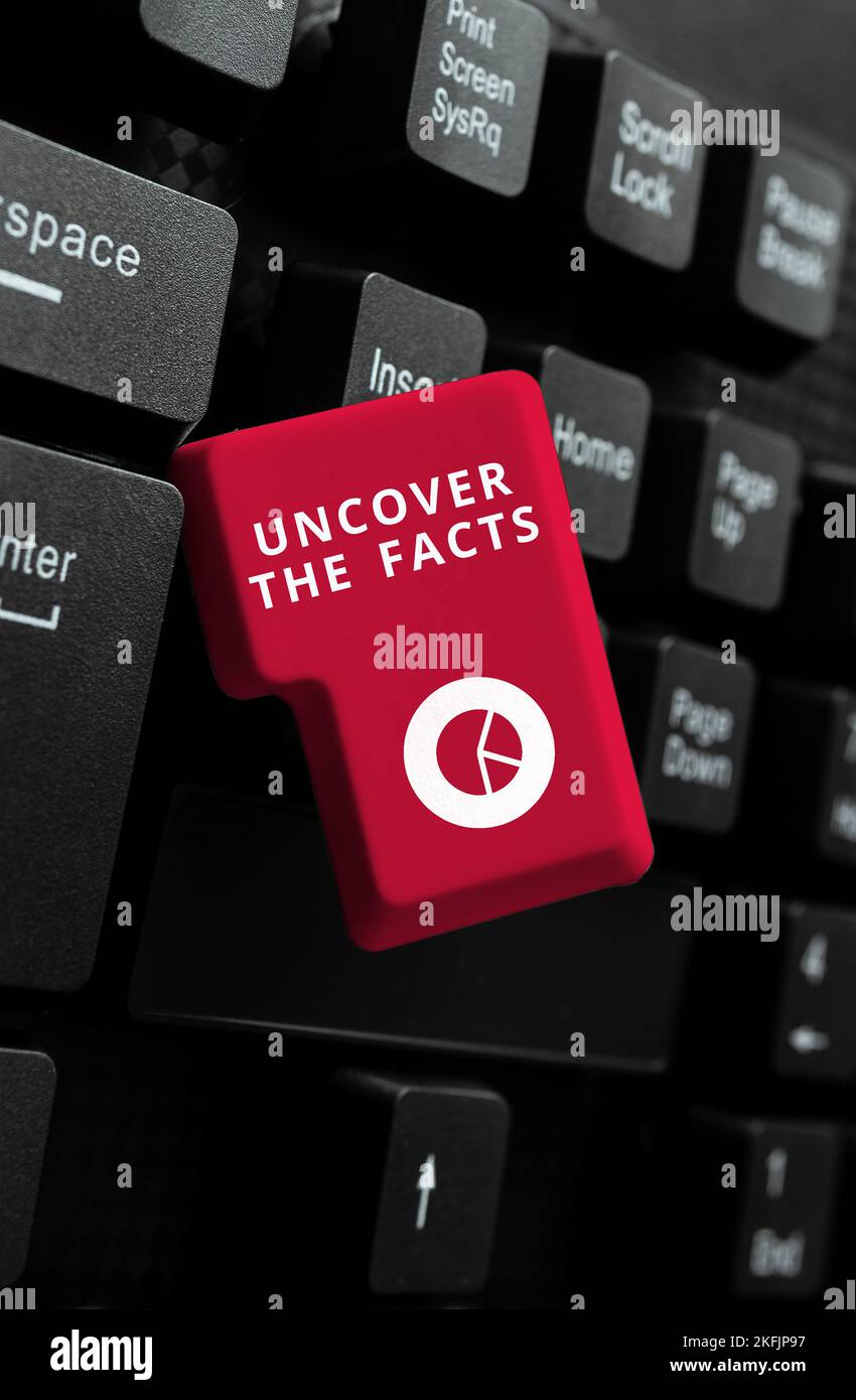 Conceptual display Uncover The Facts. Word for Find the truth and ...