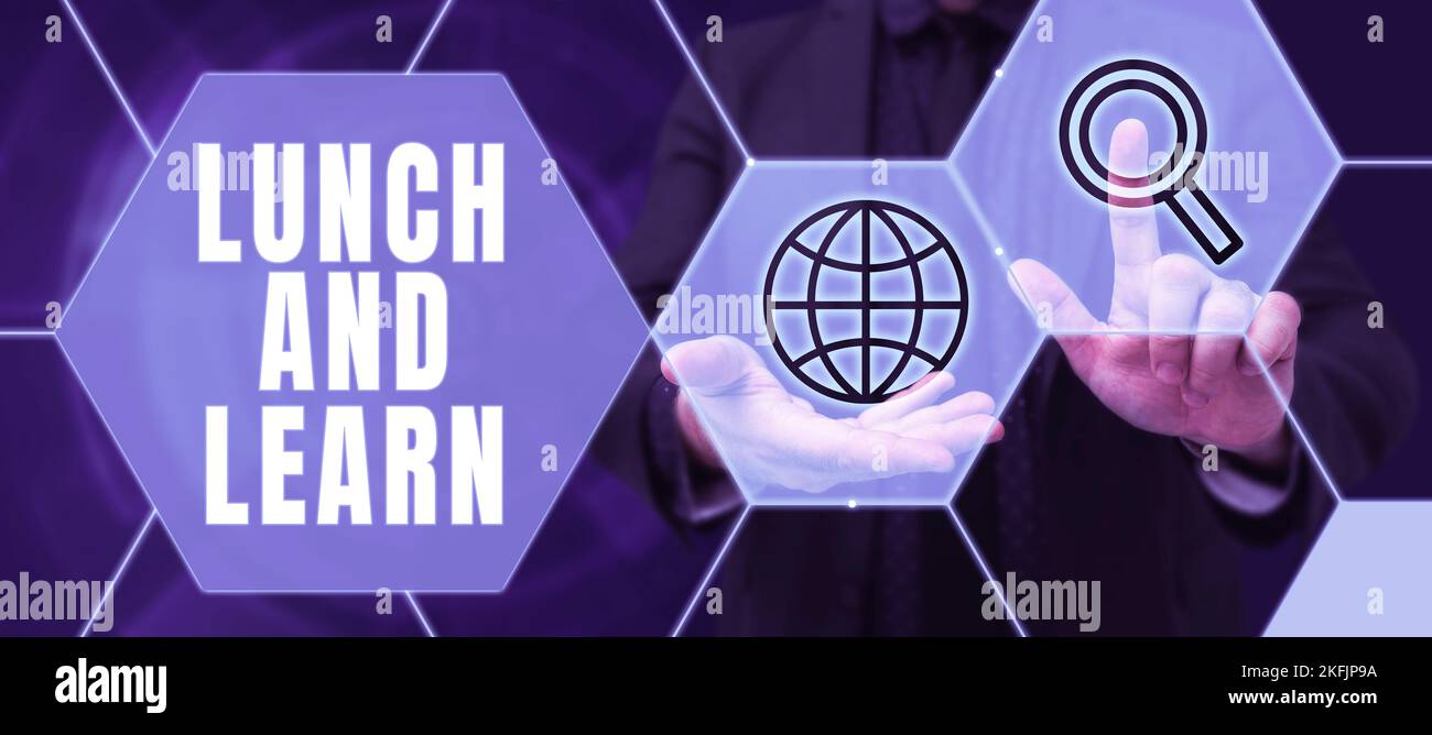 Conceptual caption Lunch And Learn. Conceptual photo Have meal and ... Conceptual caption Lunch And Learn. Conceptual photo Have meal and ...