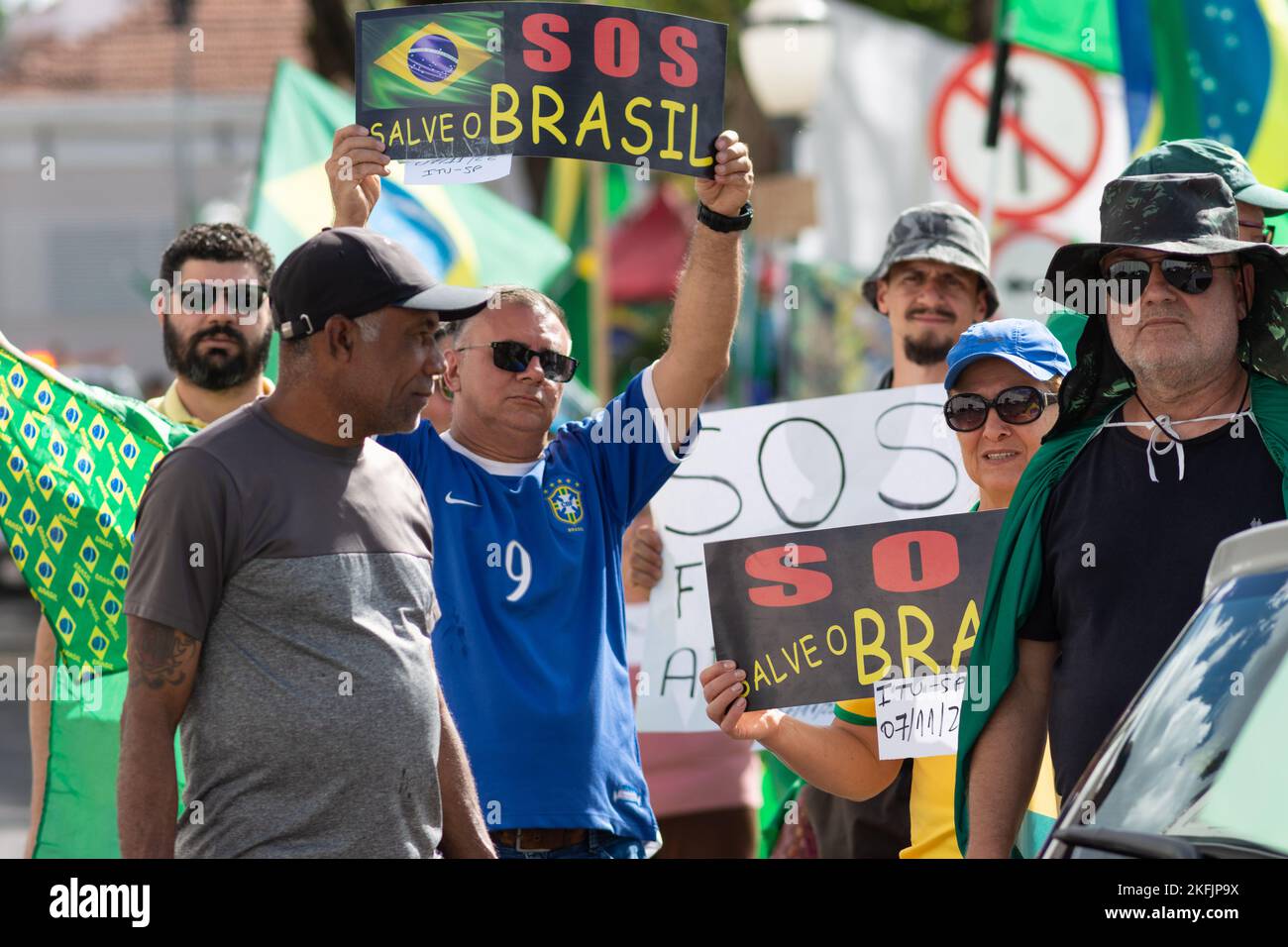 Itu, SP, Brazil, November 07, 2022 - Popular mobilisation against ...