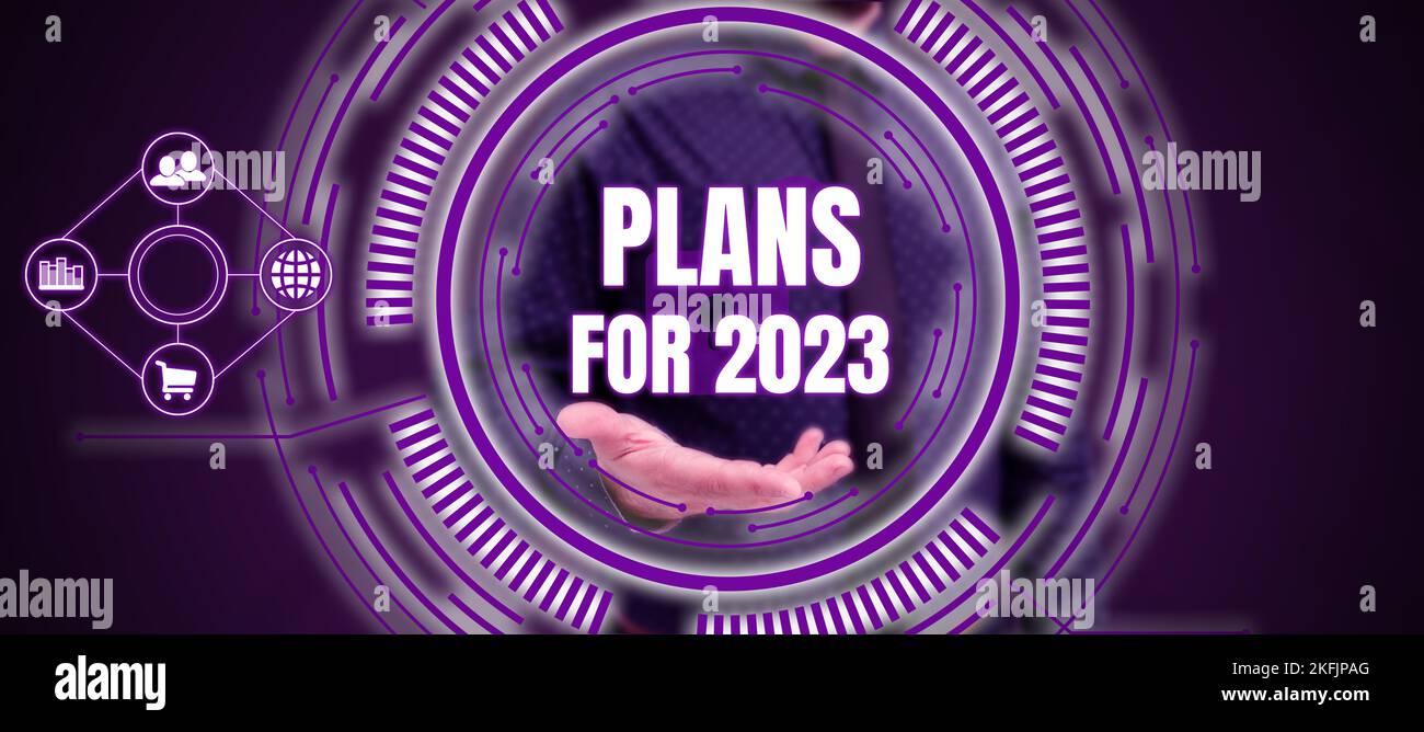 Text showing inspiration Plans For 2023. Business overview an intention ...