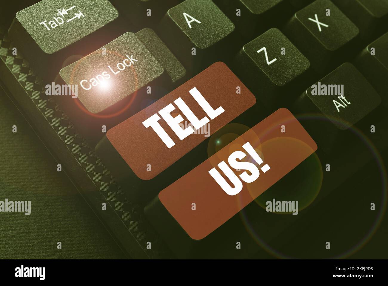 Writing displaying text Tell Us. Word Written on communicate ...