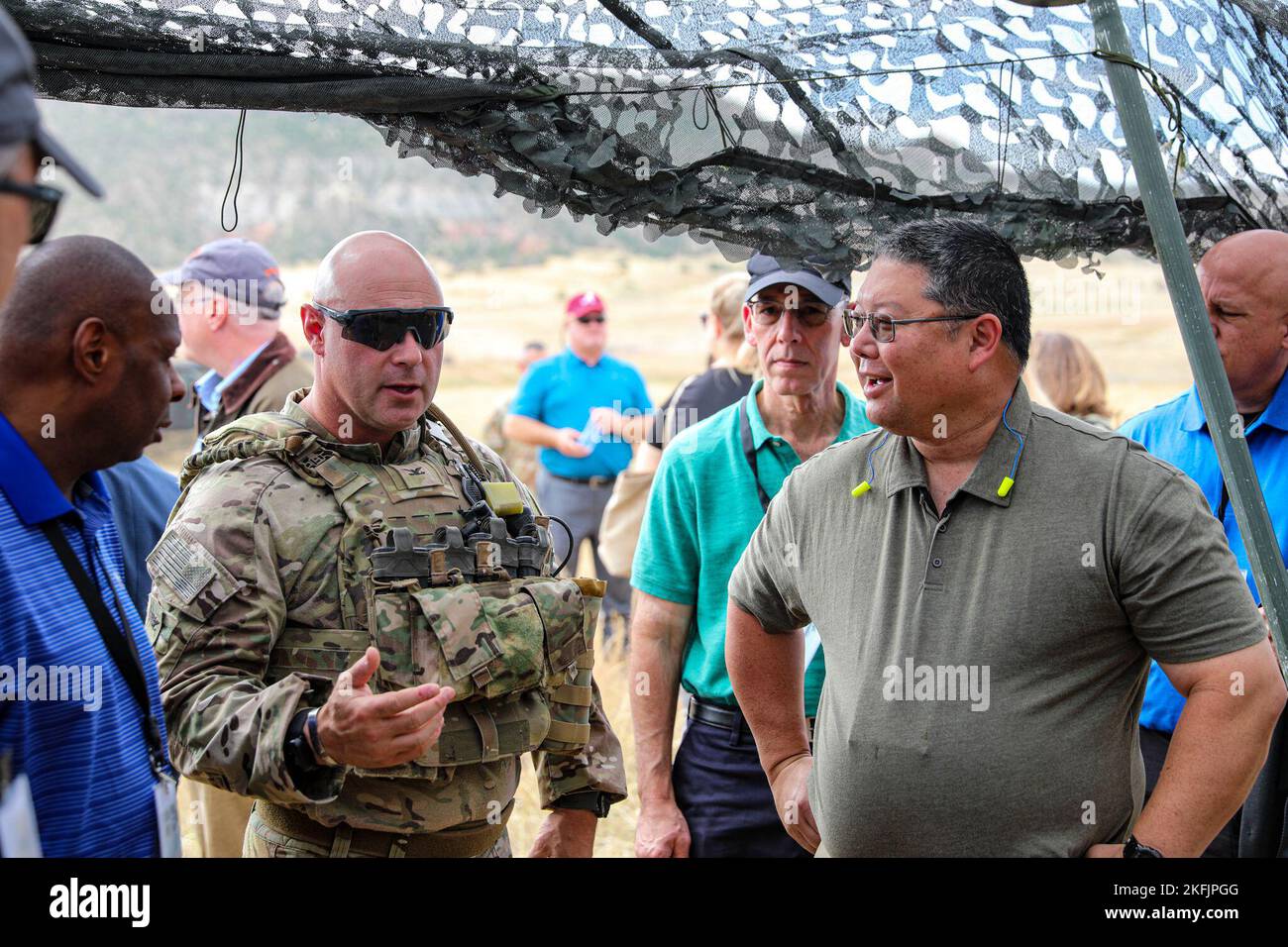 Col. Andrew Kiser commander of 2nd Stryker Brigade Combat Team spoke to visitors from the ...
