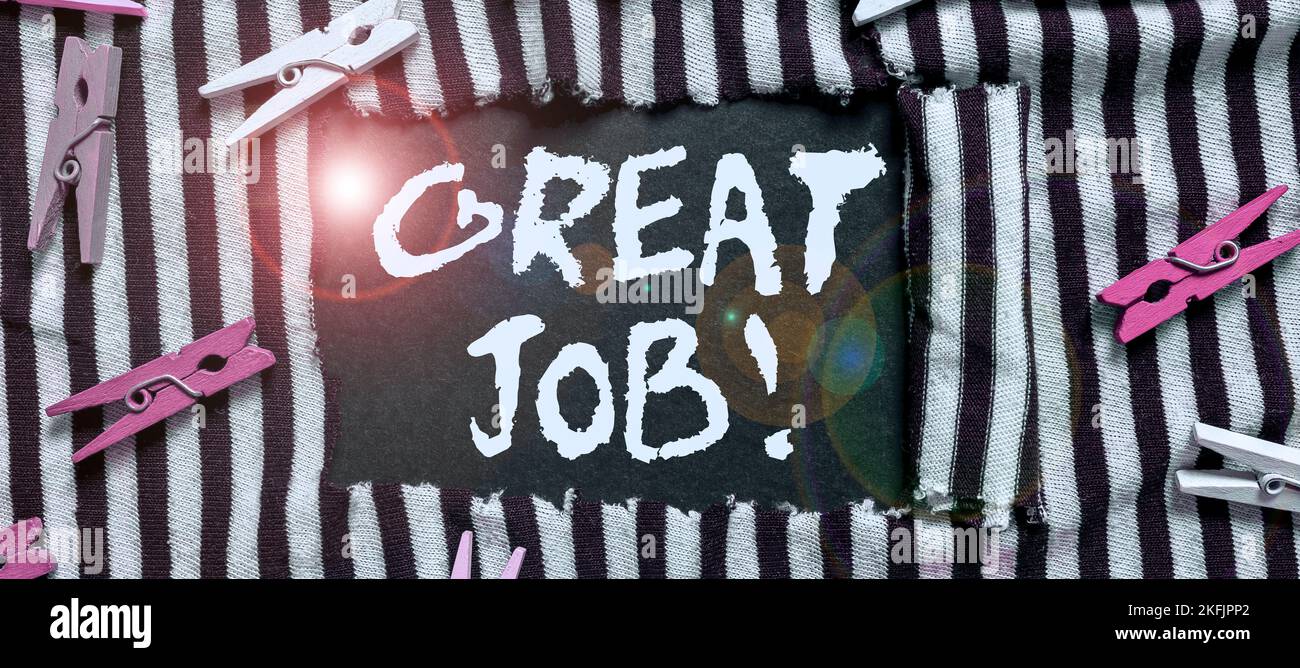 Conceptual caption Great Job. Concept meaning Excellent work Well done ...