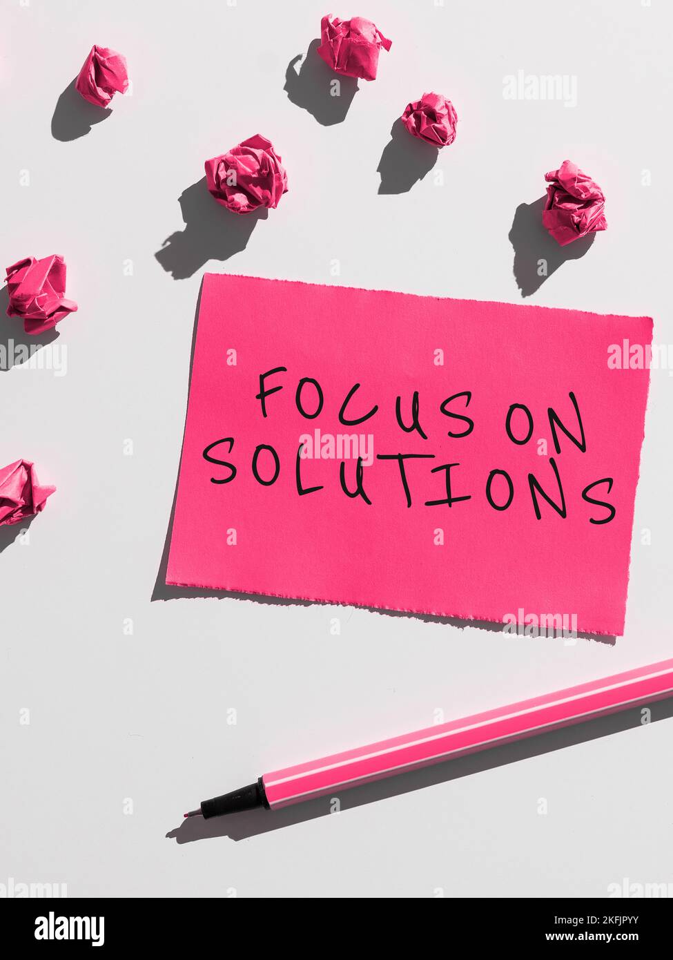 Hand writing sign Focus On Solutions. Business showcase powerful ...
