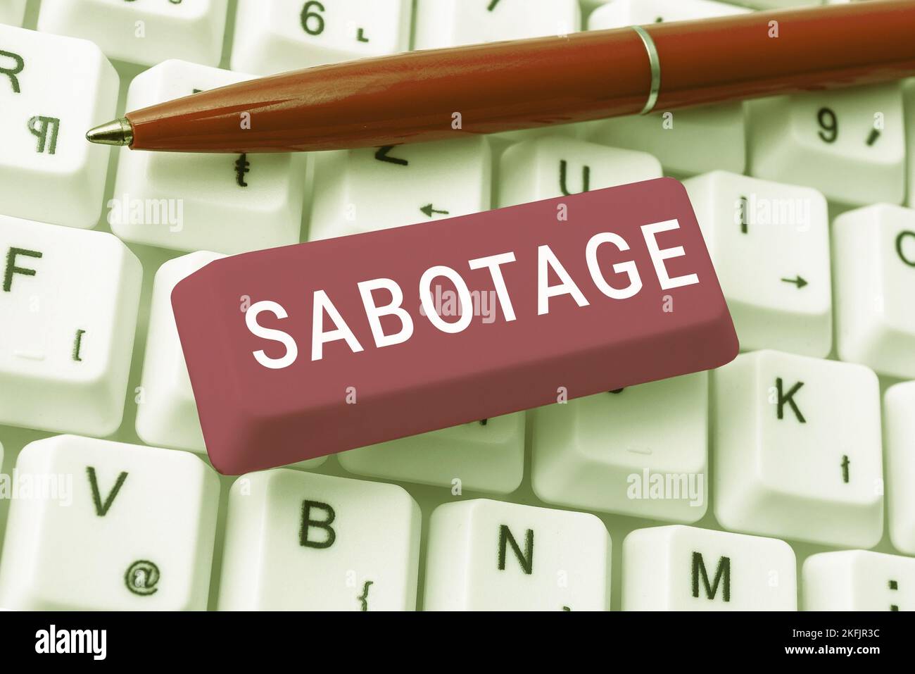 Text sign showing Sabotage. Internet Concept destruction of an employer ...