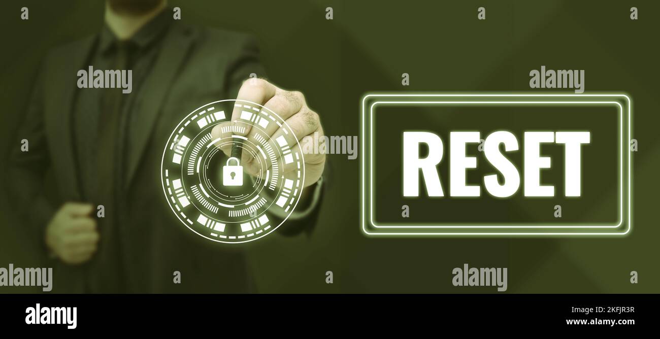 Handwriting text Reset. Word Written on cause device return to its ...