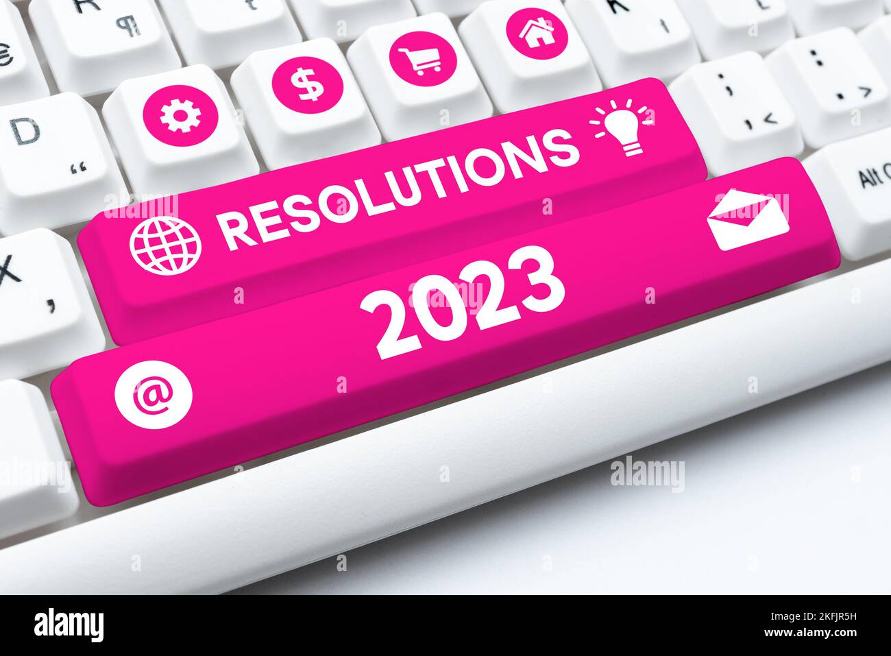 Text caption presenting Resolutions 2023. Business approach list of ...