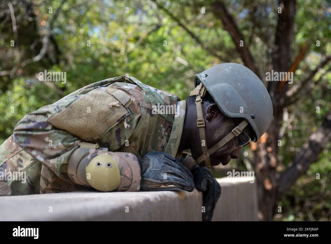 Security Forces trainees at the 343rd Training Squadron move through a ...