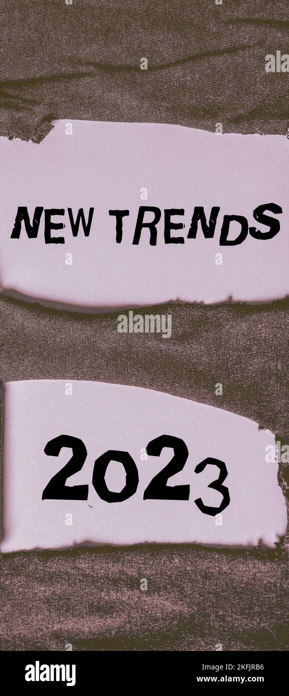 Text caption presenting New Trends 2023. Business overview general ...