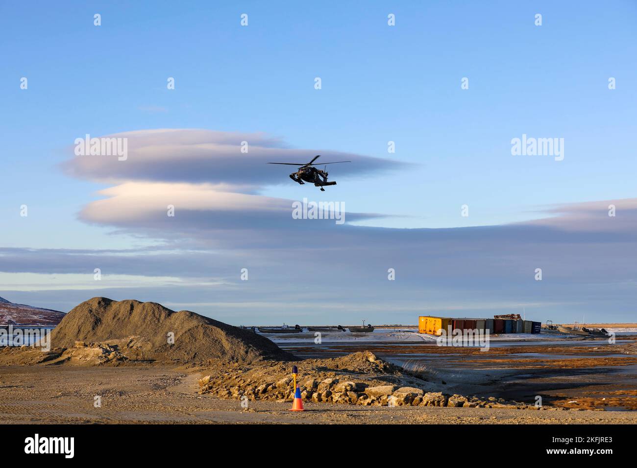 An Alaska Army National Guard HH-60 Black Hawk helicopter filled with ...