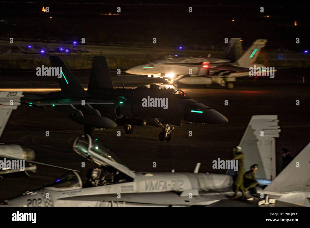 U.S. Marine Corps F/A-18 Hornet aircraft with Marine Fighter Attack ...