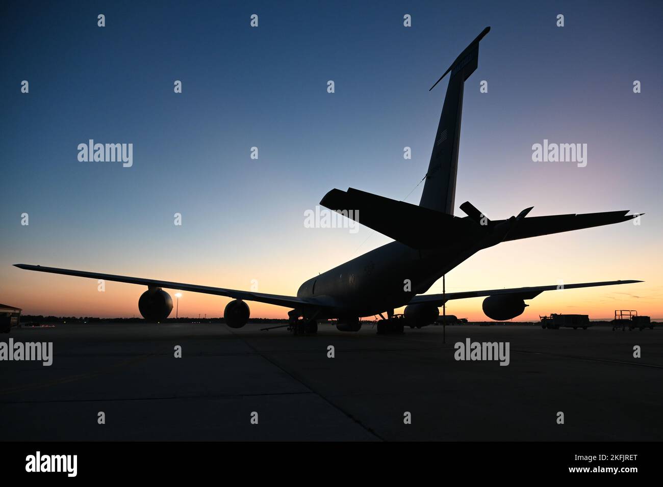 A KC-135 Stratotanker aircraft assigned to the 6th Air Refueling Wing ...
