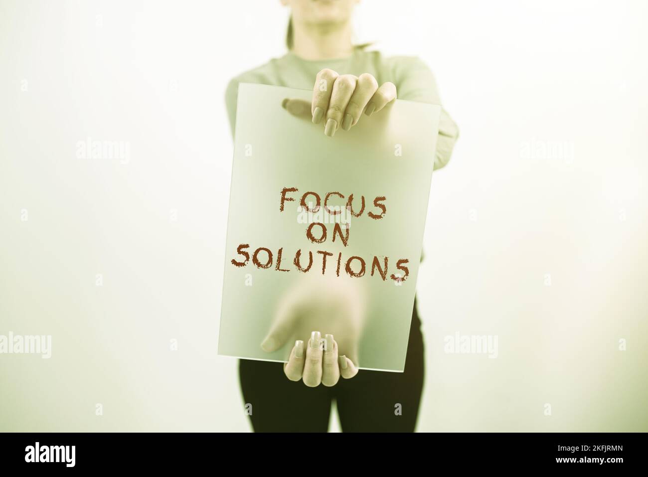 Hand writing sign Focus On Solutions. Conceptual photo powerful ...