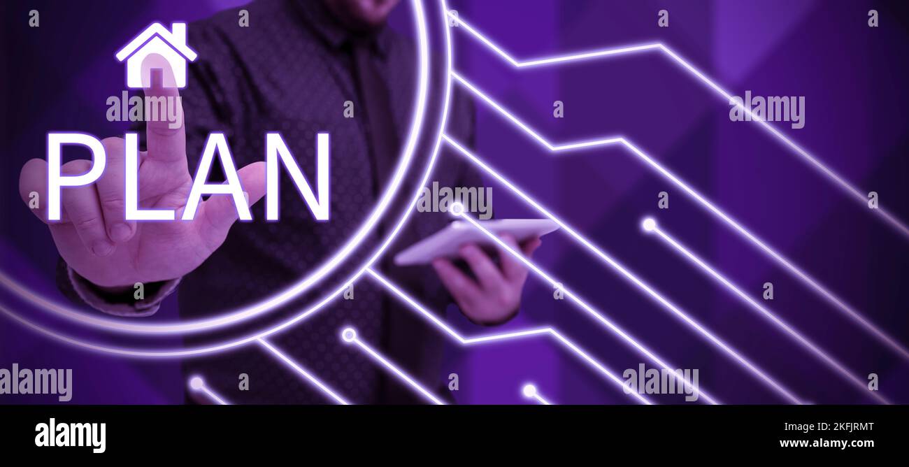 Writing displaying text Plan. Business concept Start of a detailed ...