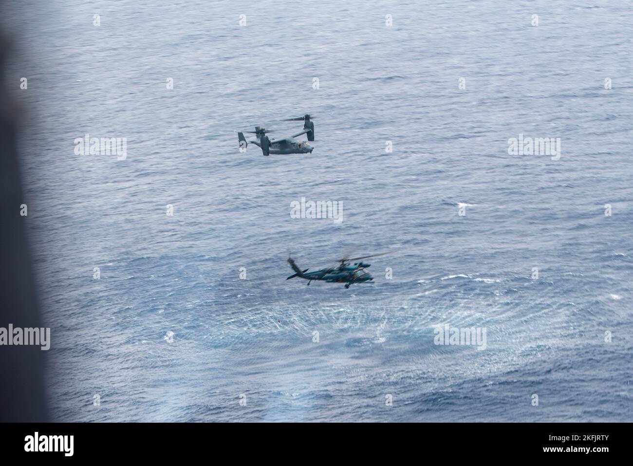 A CV-22 Osprey assigned to the 21st Special Operations Squadron, left ...