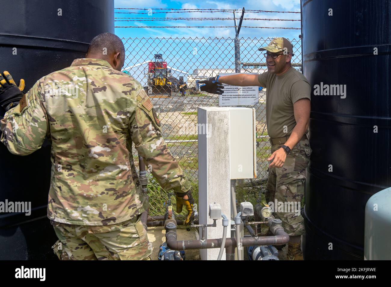 U.S. Air Force Staff Sgt. Jose Espinosa and Senior Airman Juan Arbelo ...