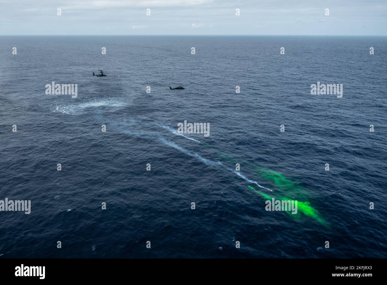 A CV-22 Osprey assigned to the 21st Special Operations Squadron, left ...