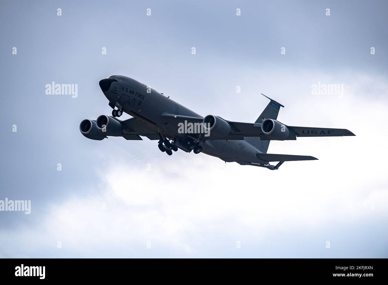 A KC-135 Stratotanker aircraft assigned to the 6th Air Refueling Wing ...