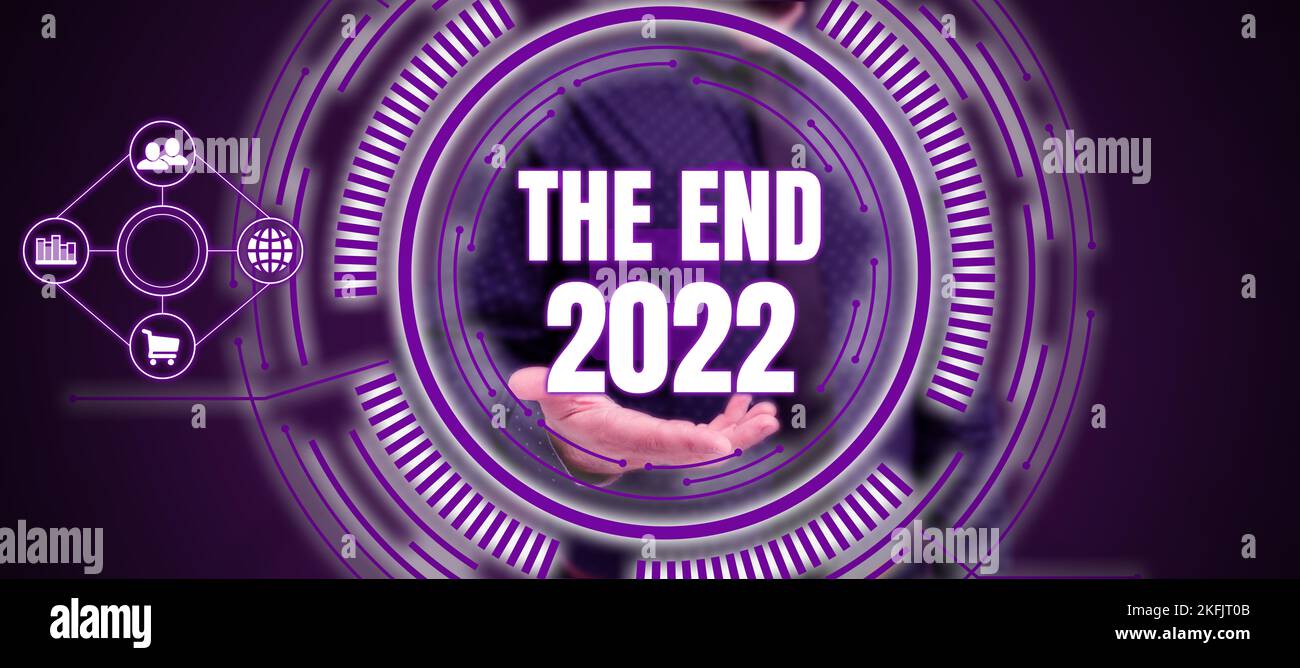 Handwriting text The End 2022. Business idea Happy new year final days ...