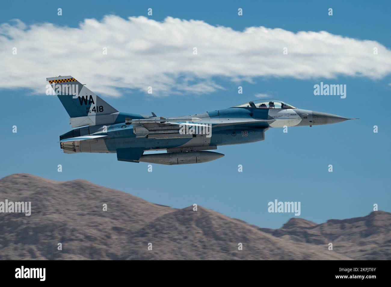 An F-16 Fighting Falcon assigned to the 64th Aggressor Squadron, Nellis ...