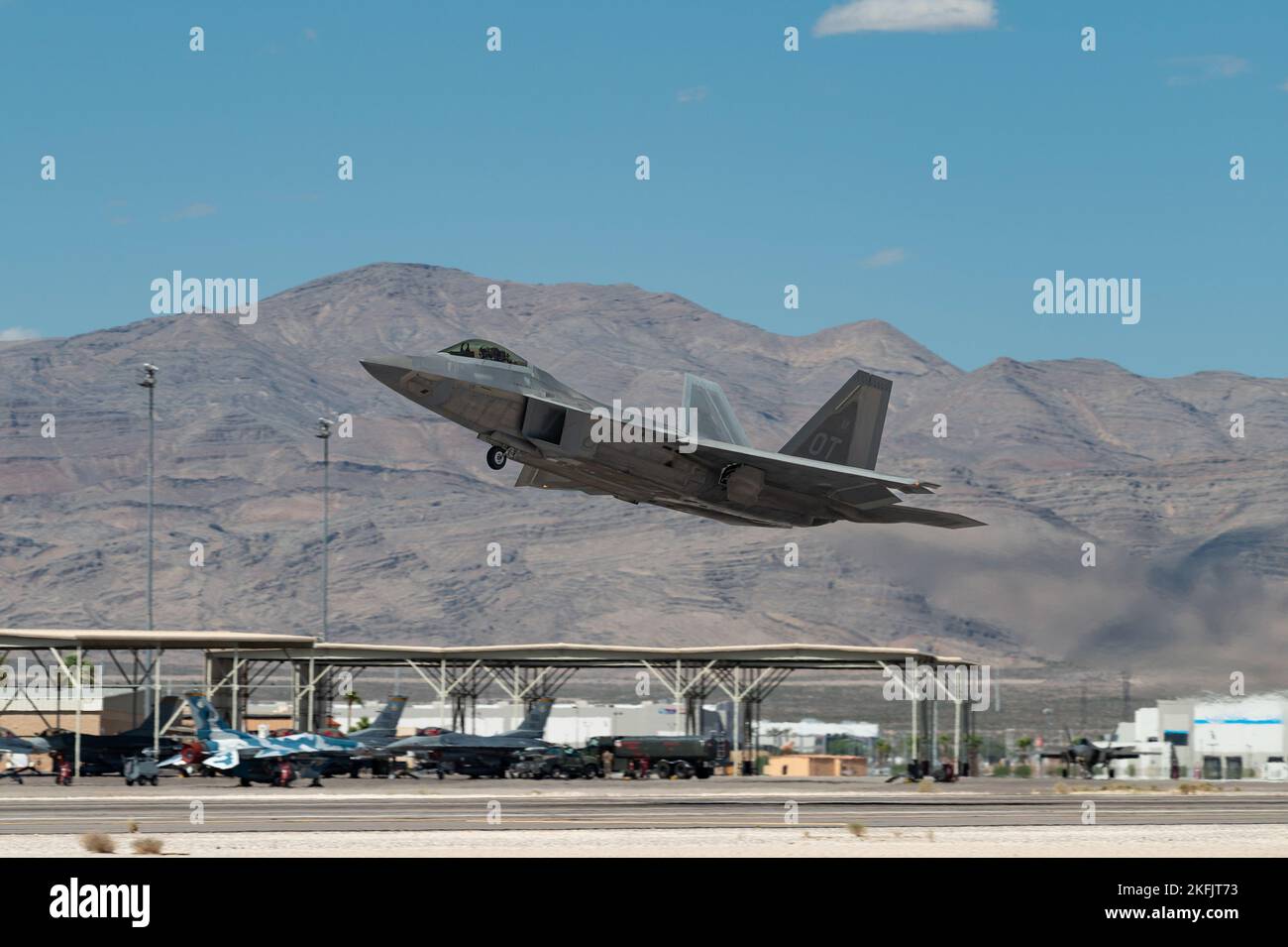 An F-22 Raptor assigned to the 422nd Test and Evaluation Squadron (TES ...