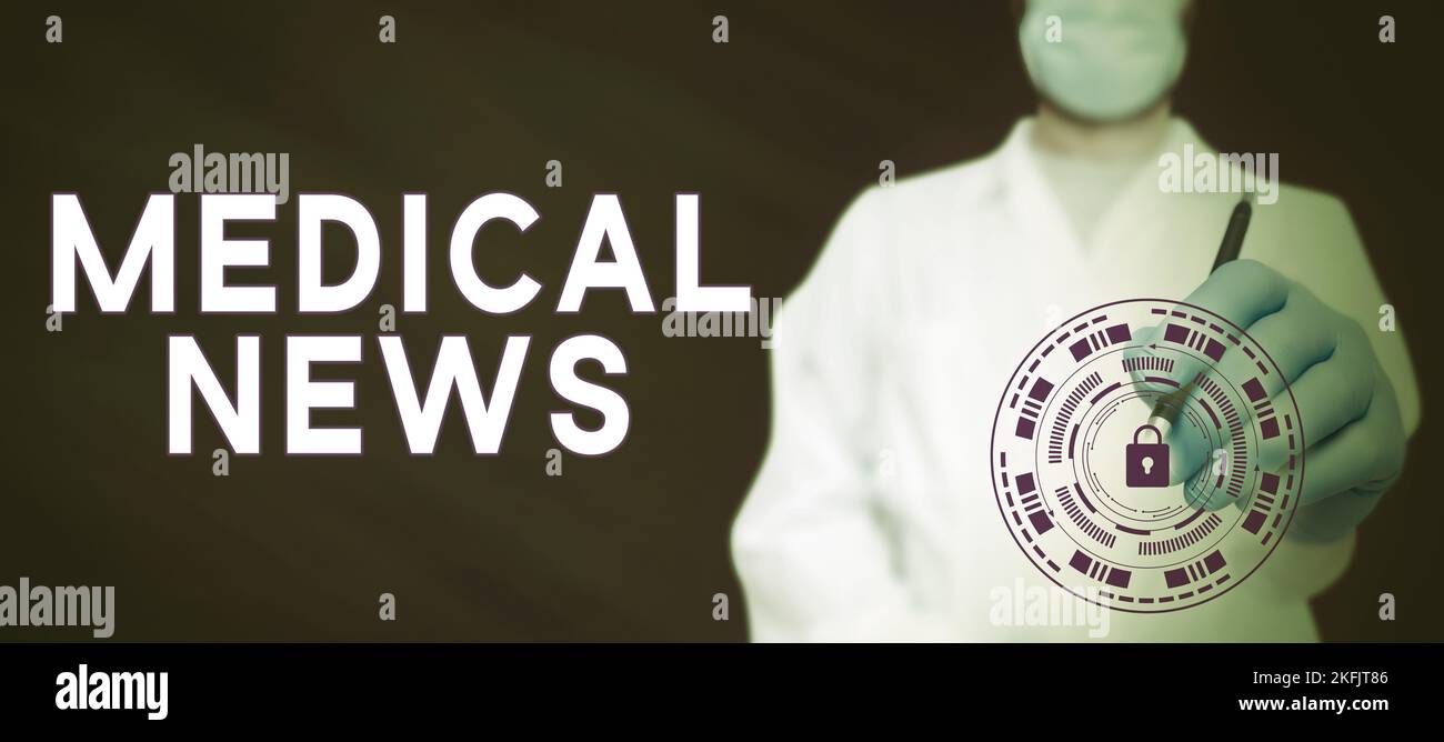 Text caption presenting Medical News. Business overview report or ...