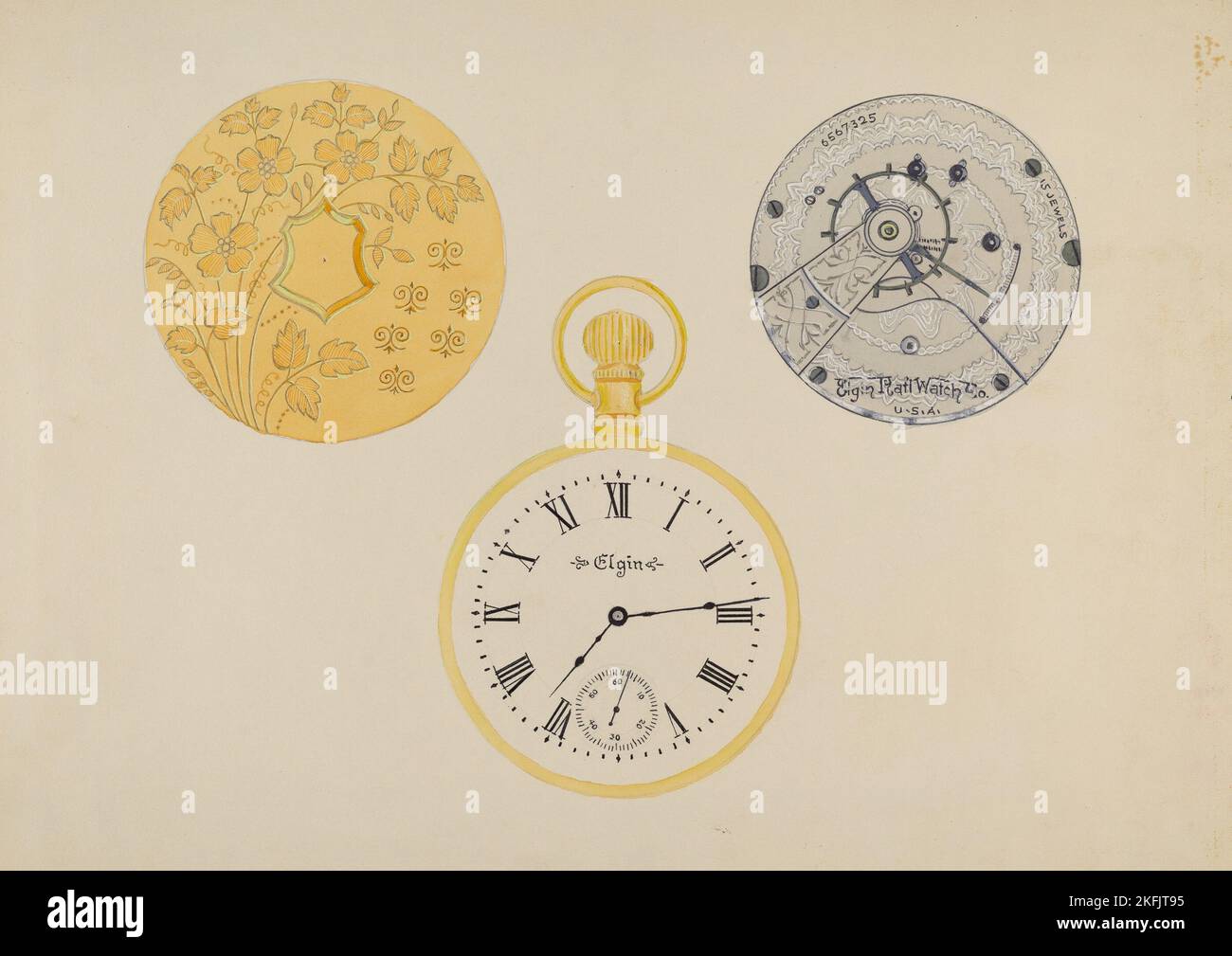 Gold Watch Frame and Case, c. 1936 Stock Photo - Alamy