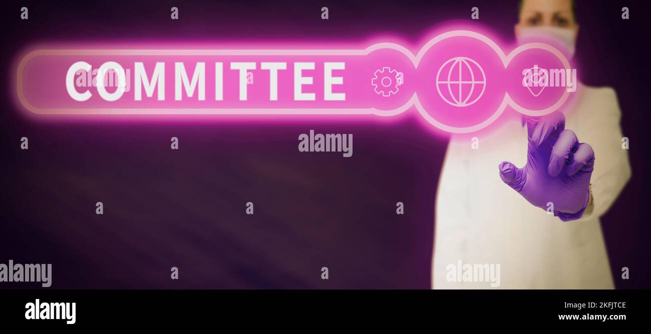 Text caption presenting Committee. Word Written on Group of people ...