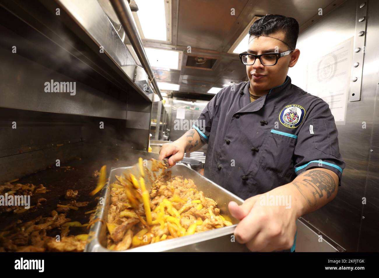 PHILIPPINE SEA (Sept. 20, 2022) – Culinary Specialist 3rd Class John Aguileraparodi, from Fort ...