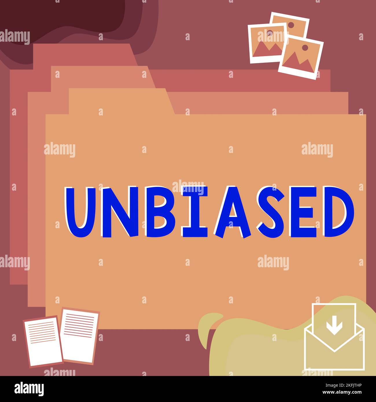 Text sign showing Unbiased. Business idea showing no prejudice for or ...