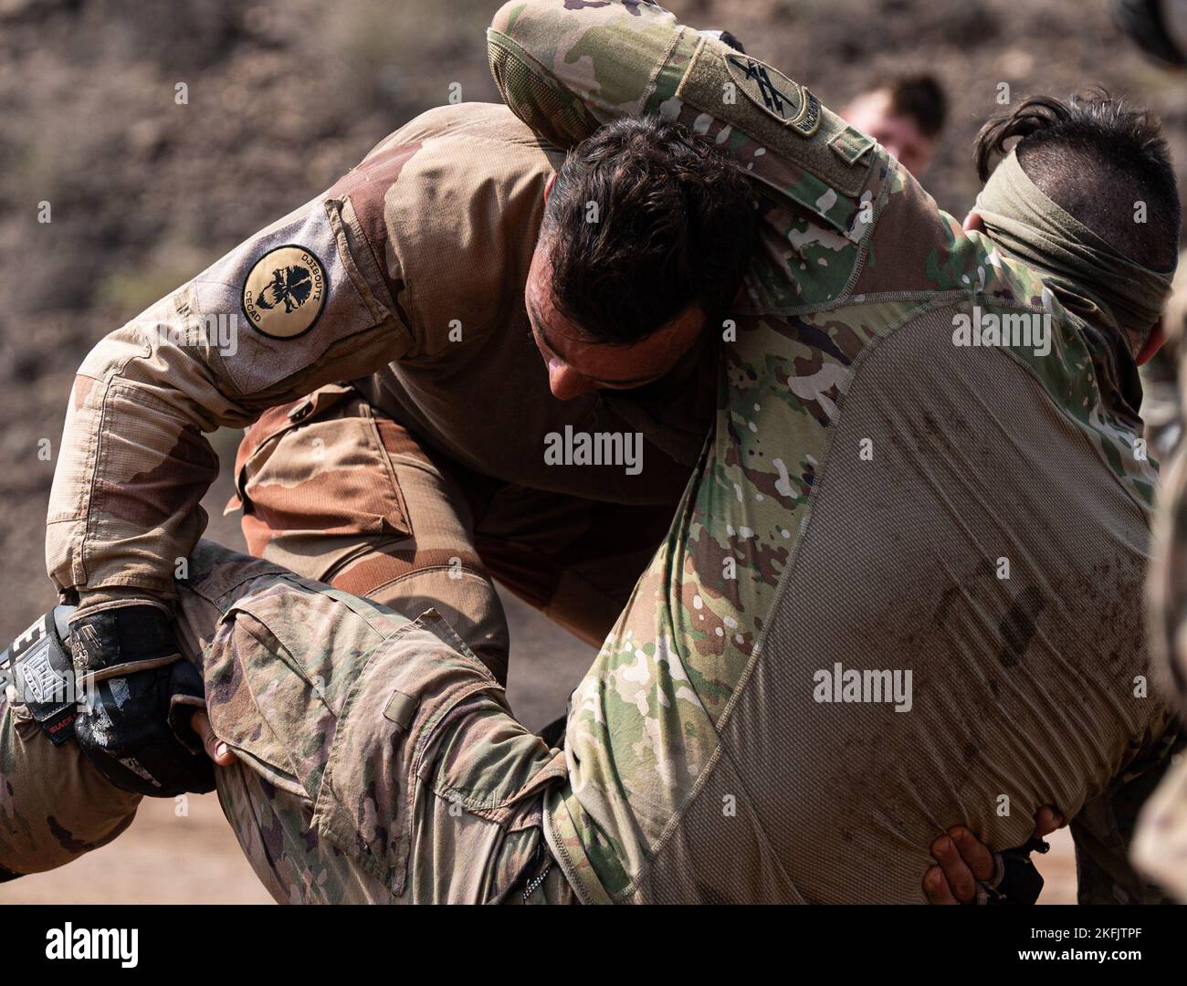 A French Desert Commando Course (FDCC) instructor takes down a U.S ...