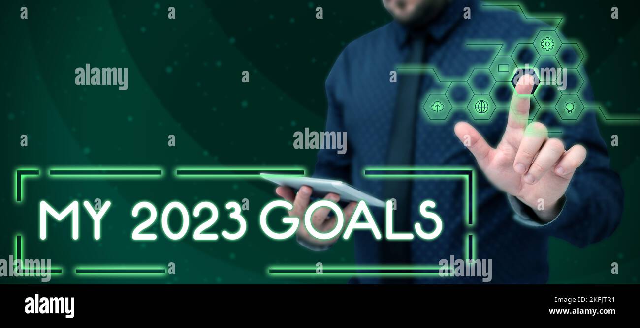 Conceptual caption My 2023 Goals. Internet Concept setting up personal ...