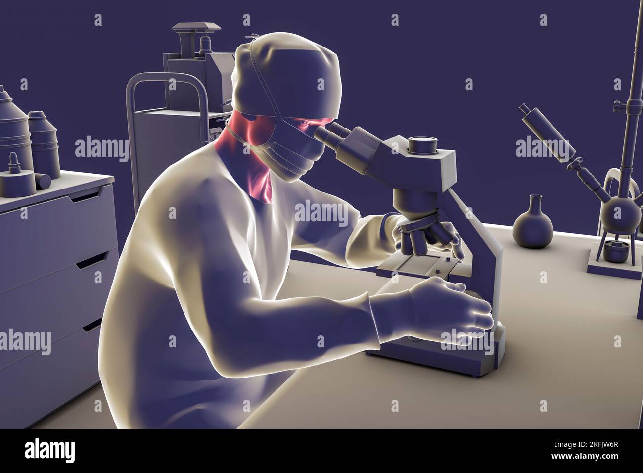 Musculoskeletal disorders in laboratory workers, illustration Stock ...