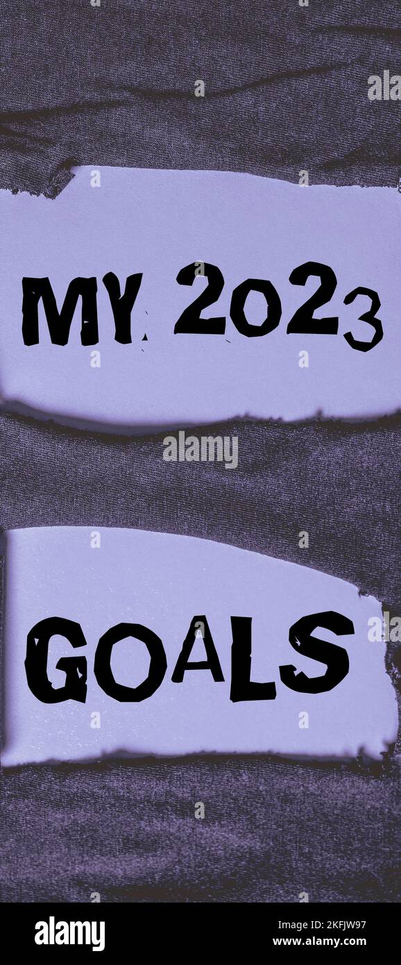 Text sign showing My 2023 Goals. Conceptual photo setting up personal ...