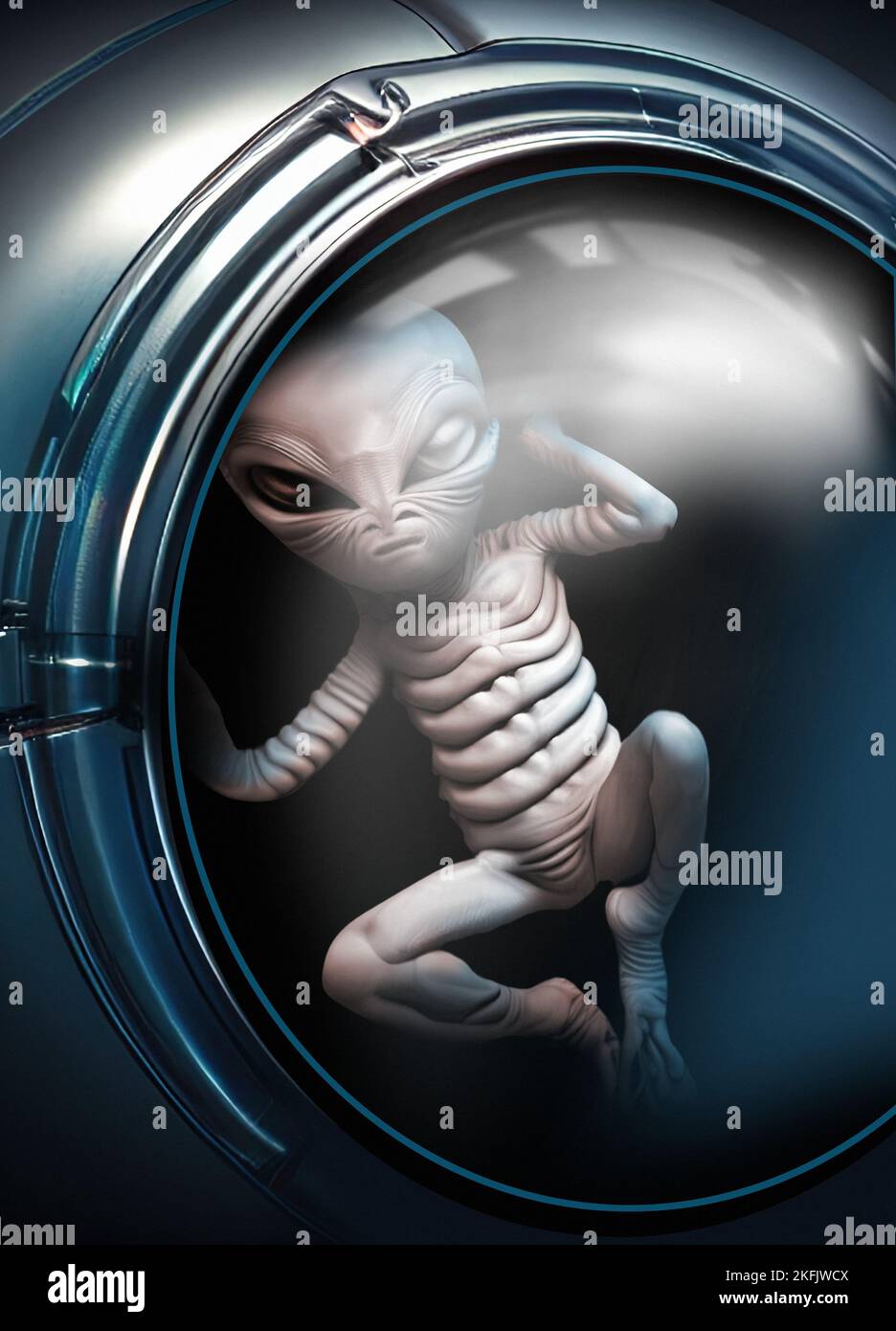 Alien in a container, illustration Stock Photo - Alamy