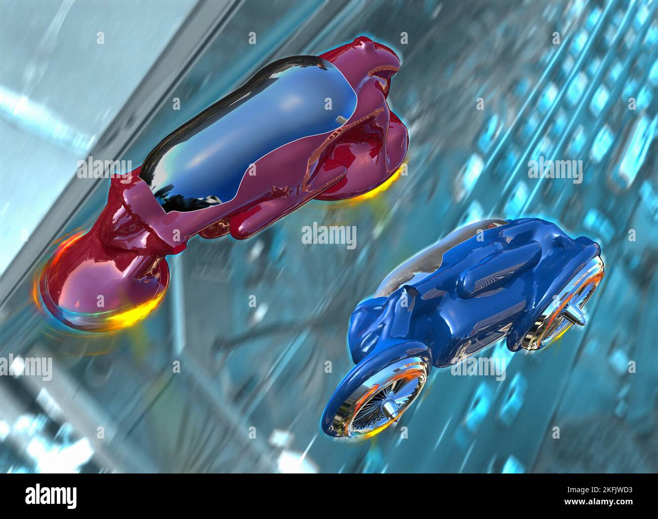 Flying cars, illustration Stock Photo - Alamy