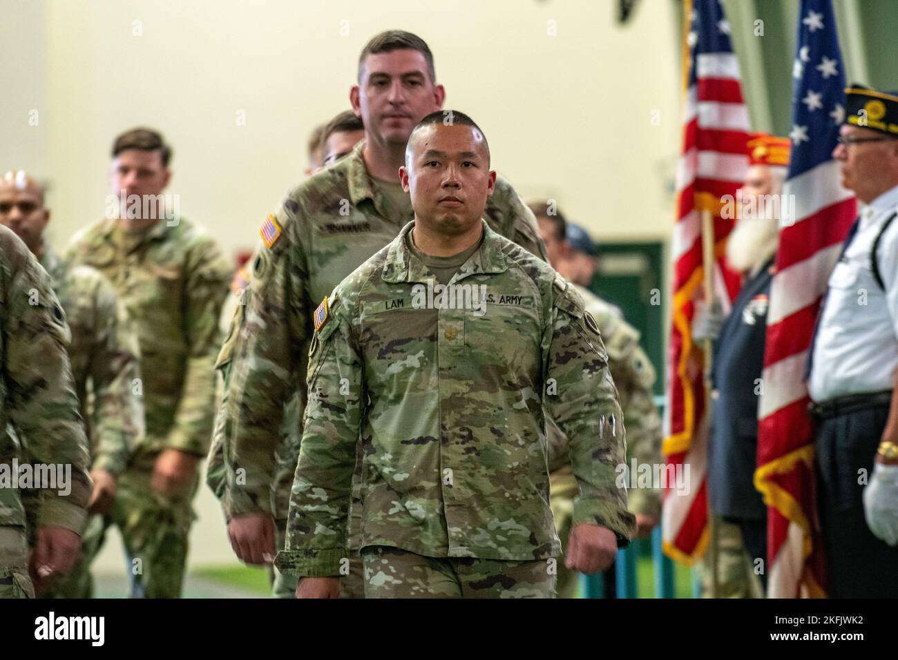 Maj. David H. Lam, executive officer of 1st Battalion, 148th Infantry ...