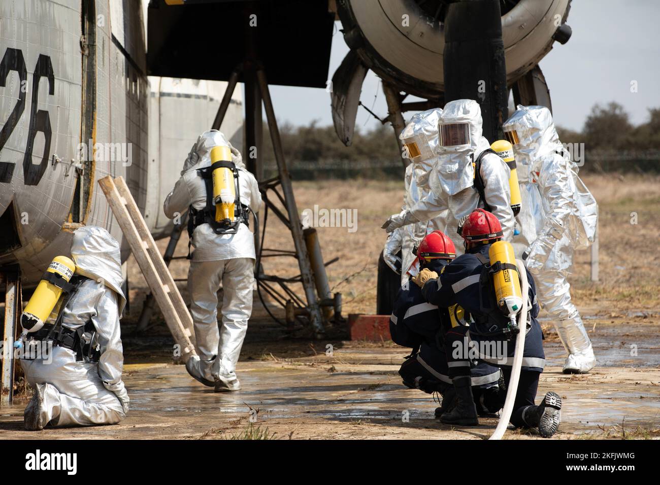 Firefighters with the Royal Moroccan Armed Forces, practices ...
