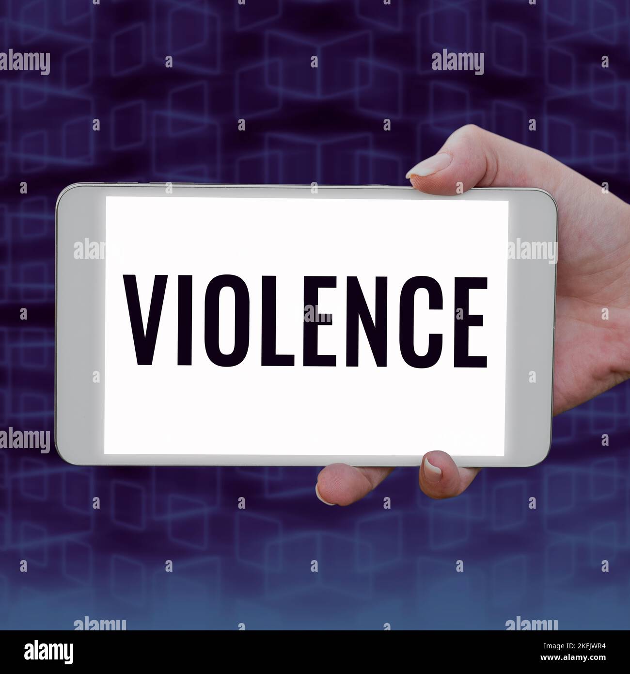 Text caption presenting Violence. Business idea the use of physical ...