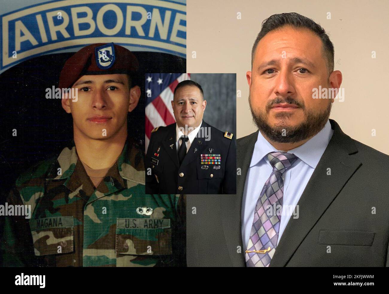 Jorge Magana is pictured over his years of service. From left, the now ...