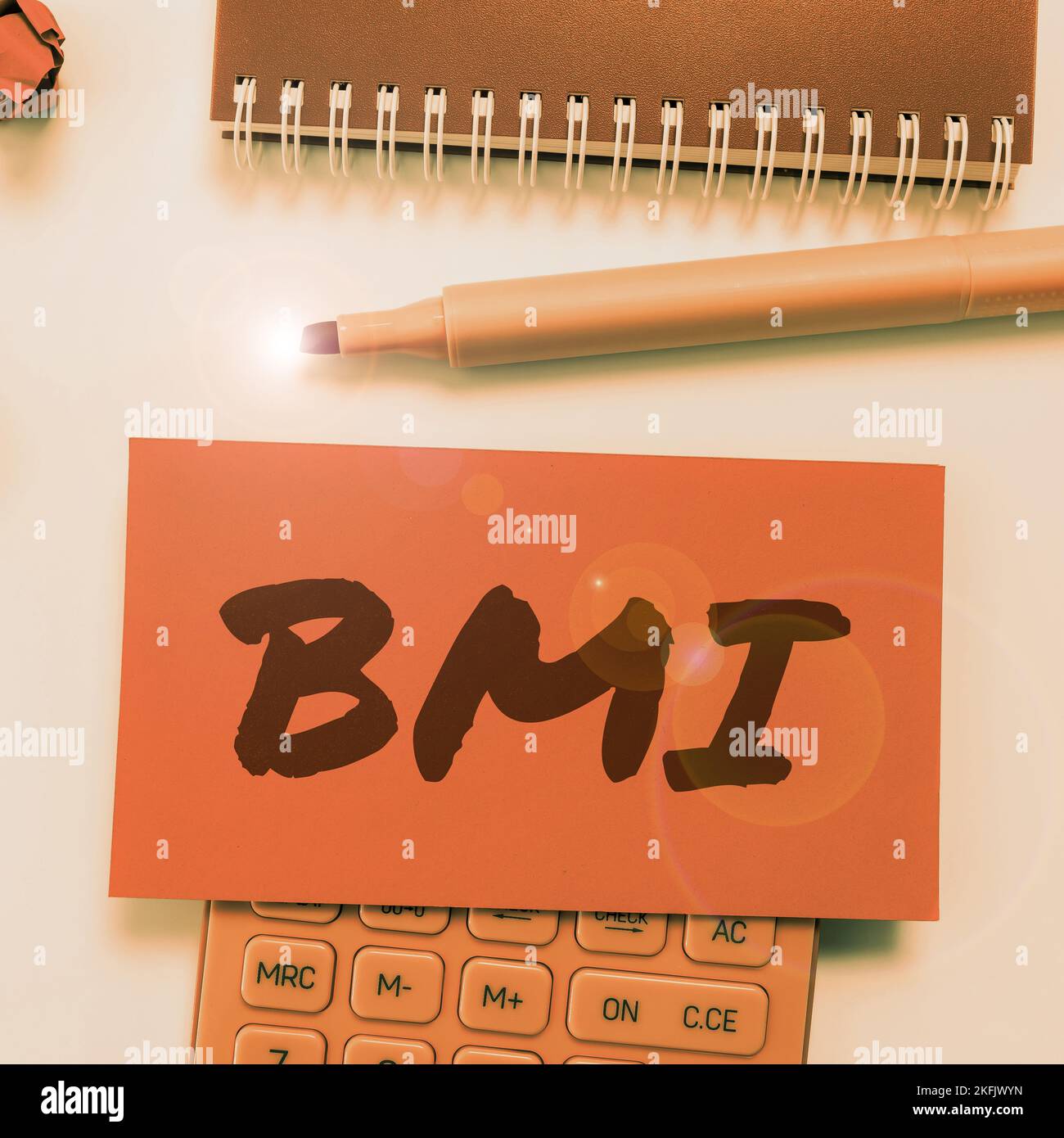Hand writing sign Bmi. Concept meaning Method of estimating body fat ...