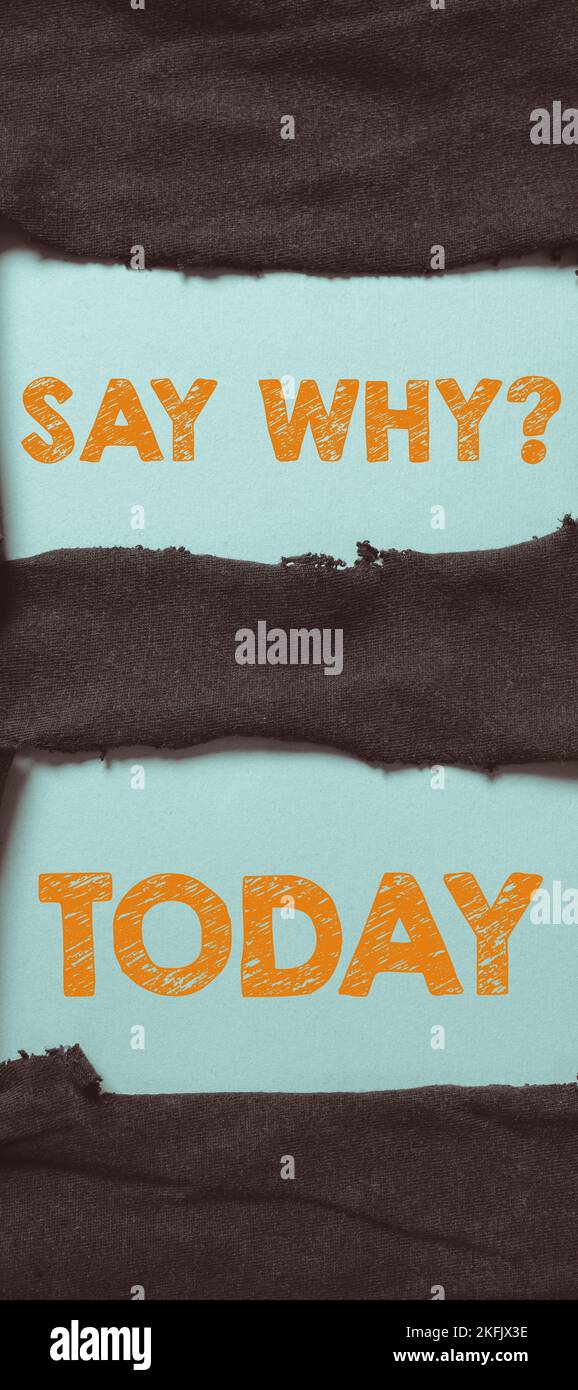 Inspiration showing sign Say Why. Business idea Give an explanation ...