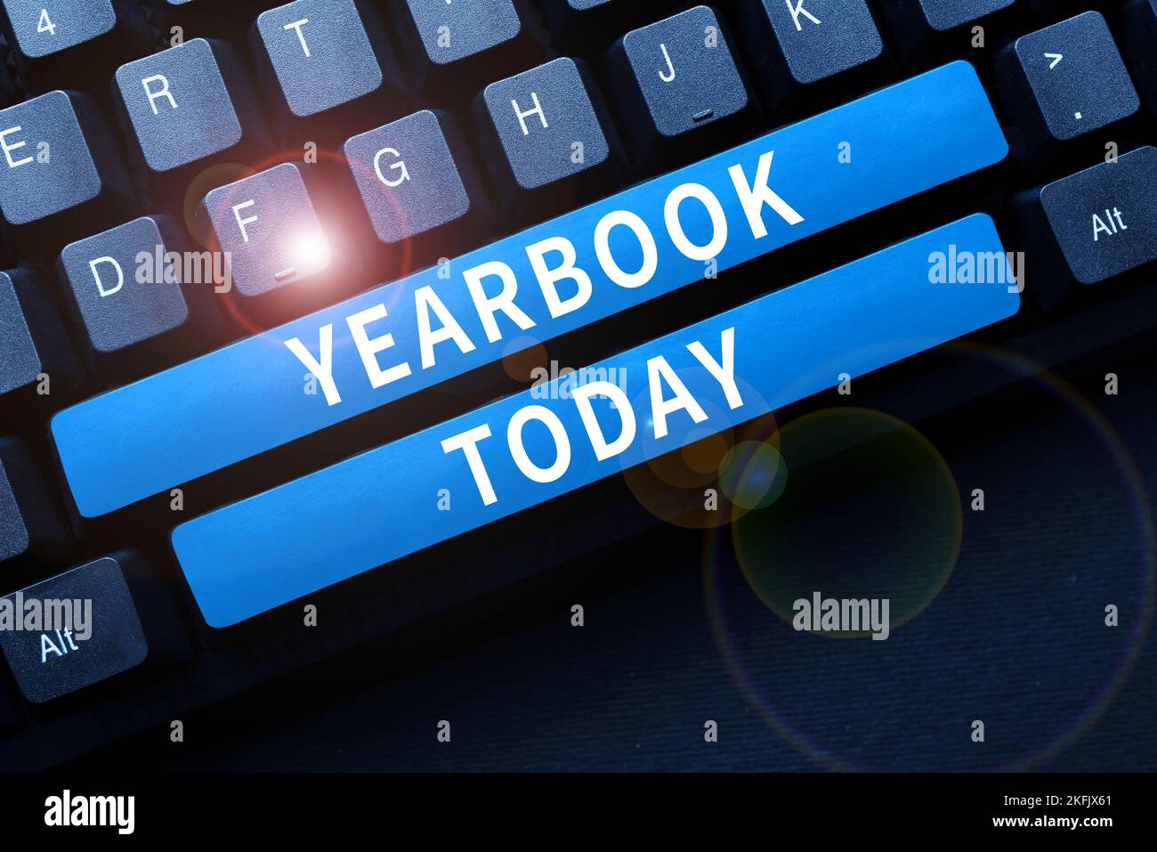 Sign displaying Yearbook. Business concept publication compiled by ...