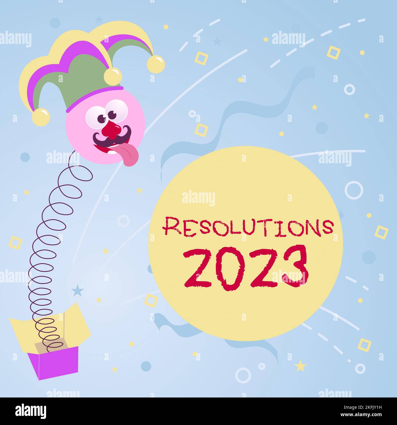 Text caption presenting Resolutions 2023. Concept meaning list of ...