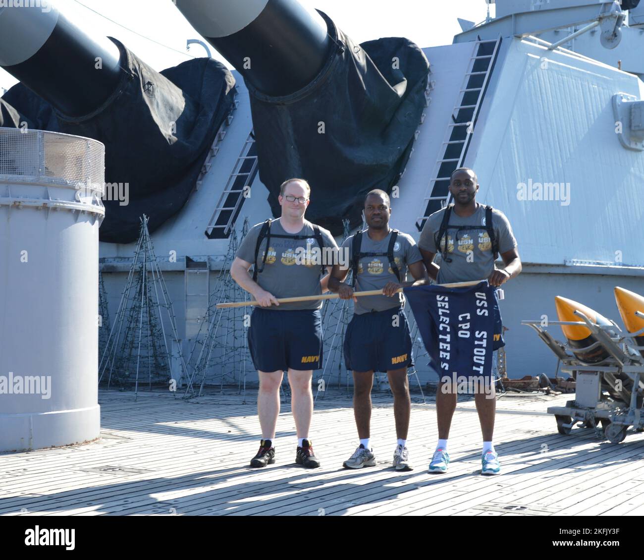 Chief Petty Officer Selectees from USS Stout (DDG-55) pose for a group ...